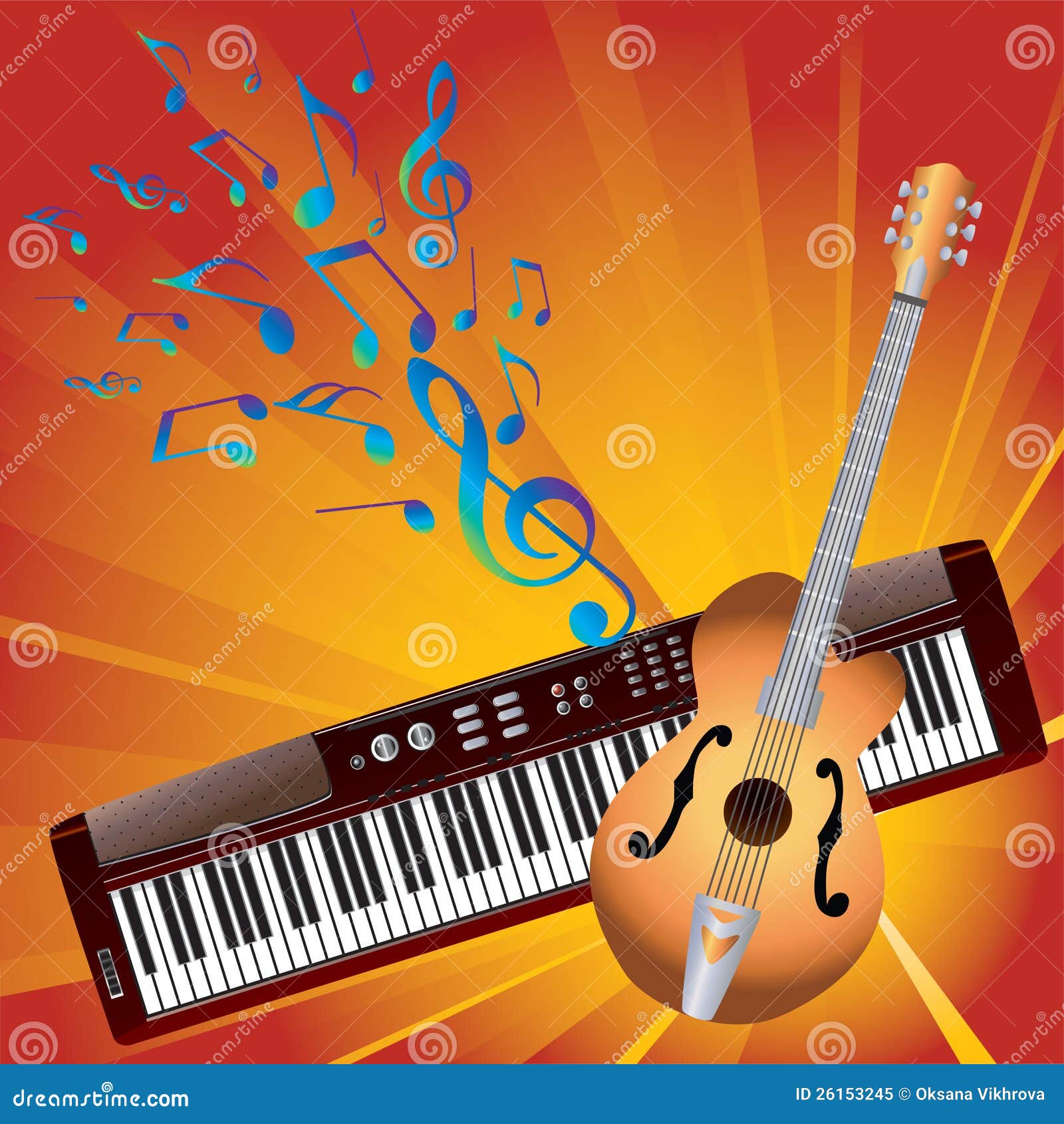 Musical Notes and Instruments. Stock Vector - Illustration of ...
