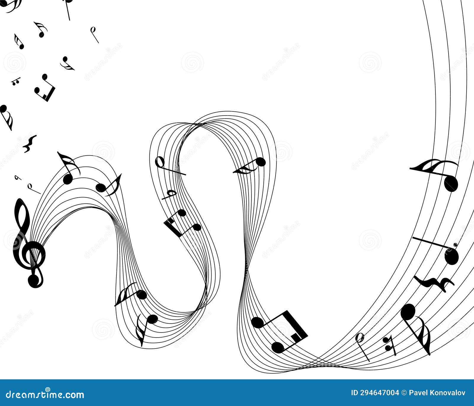 Musical Notes on Lines stock illustration. Illustration of style ...
