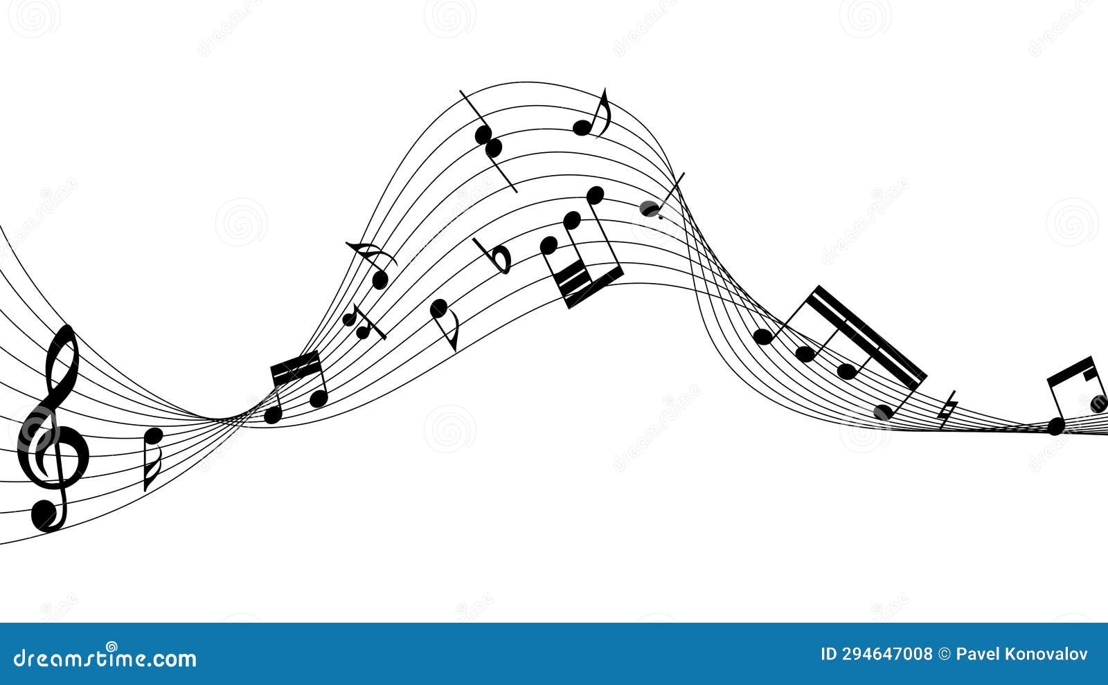 Musical Notes on Lines stock vector. Illustration of creative - 294647008