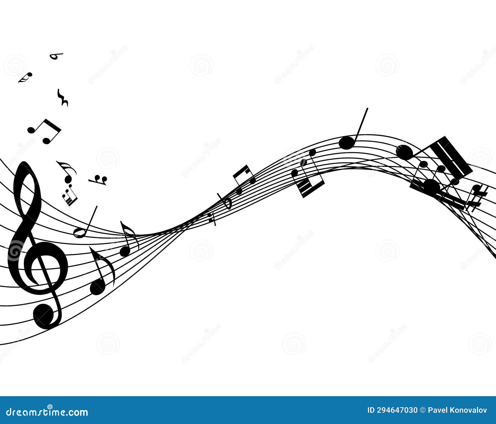 Musical Notes on Lines stock illustration. Illustration of sheet ...