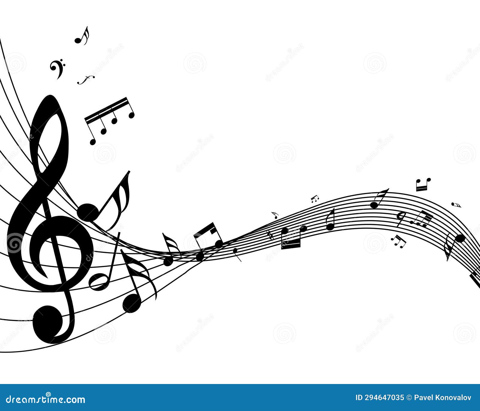 Musical Notes on Lines stock illustration. Illustration of line - 294647035