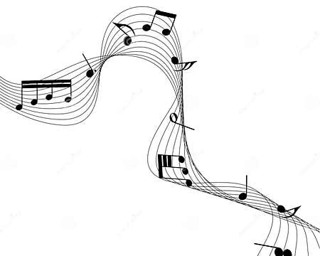 Musical Notes on Lines stock illustration. Illustration of modern ...