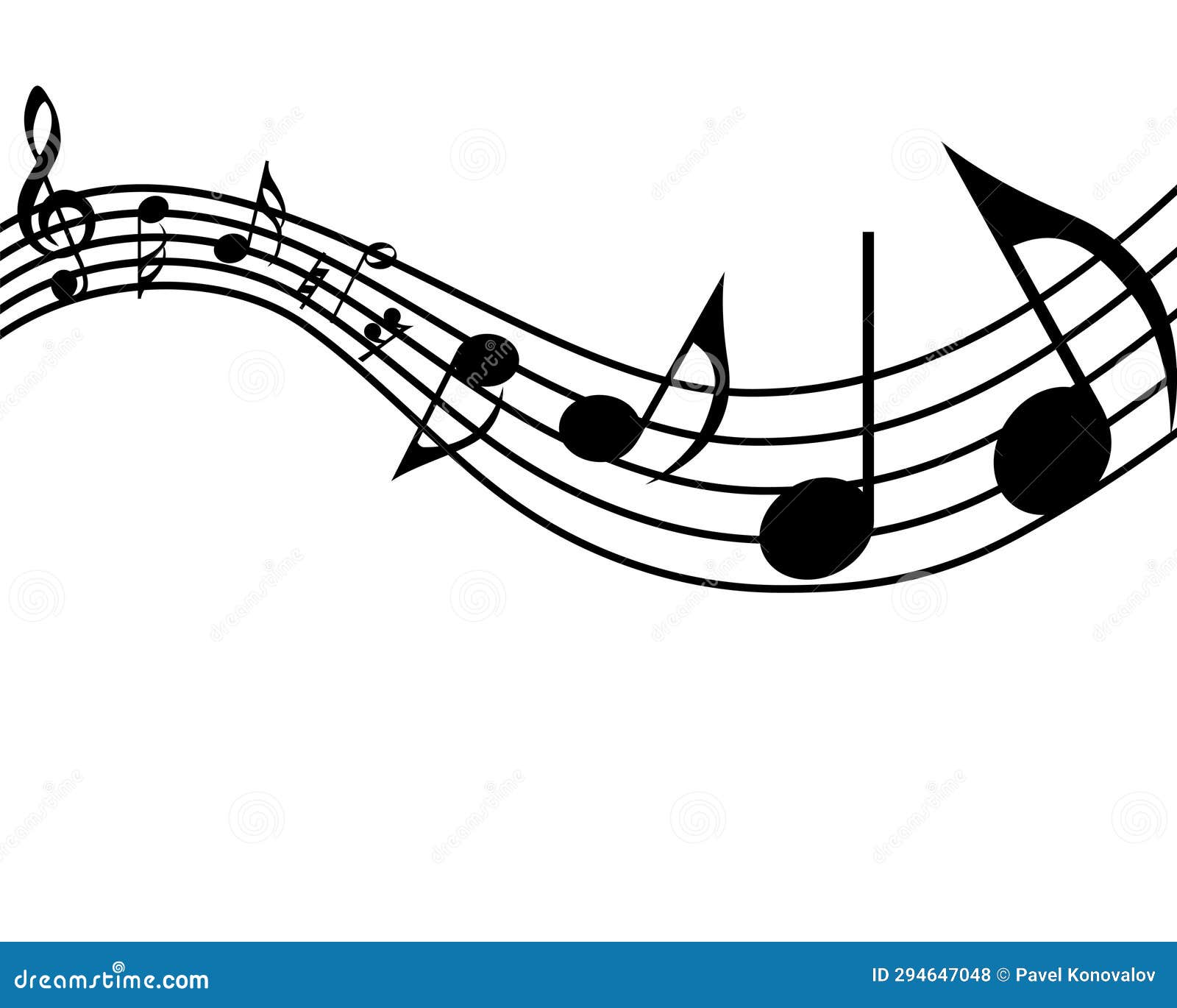 Musical Notes on Lines stock illustration. Illustration of symbol ...