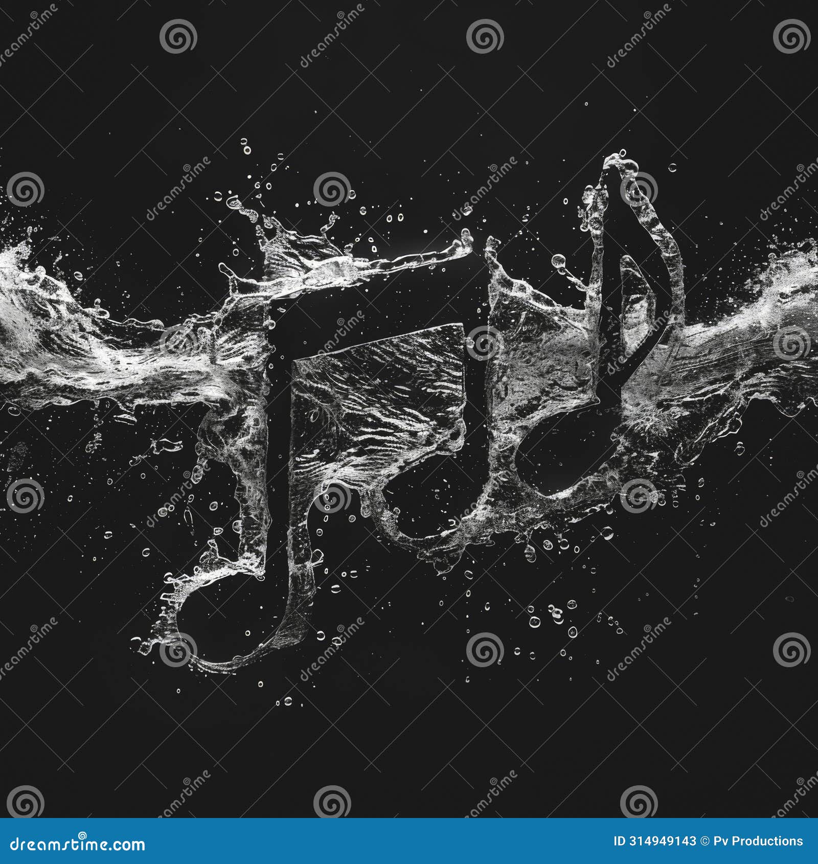 Musical Notes Made of Water on a Black Background. Stock Image - Image ...