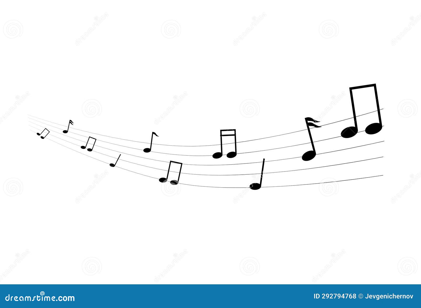 Musical Notes Melody Background Isolated Stock Illustration ...