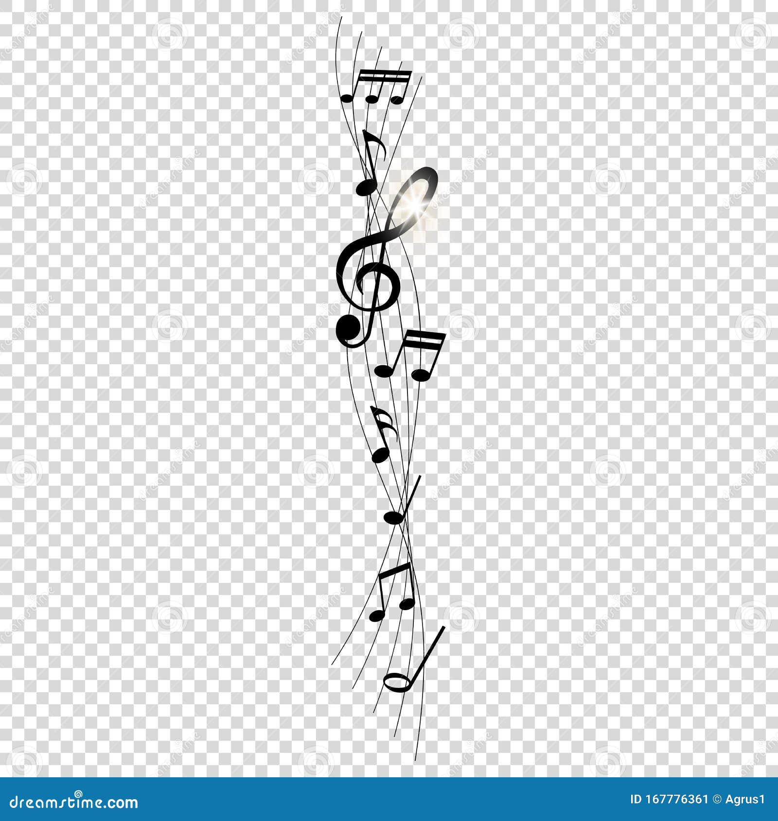 Transparent Music Note With Dotted Scheme Vector Illustration ...