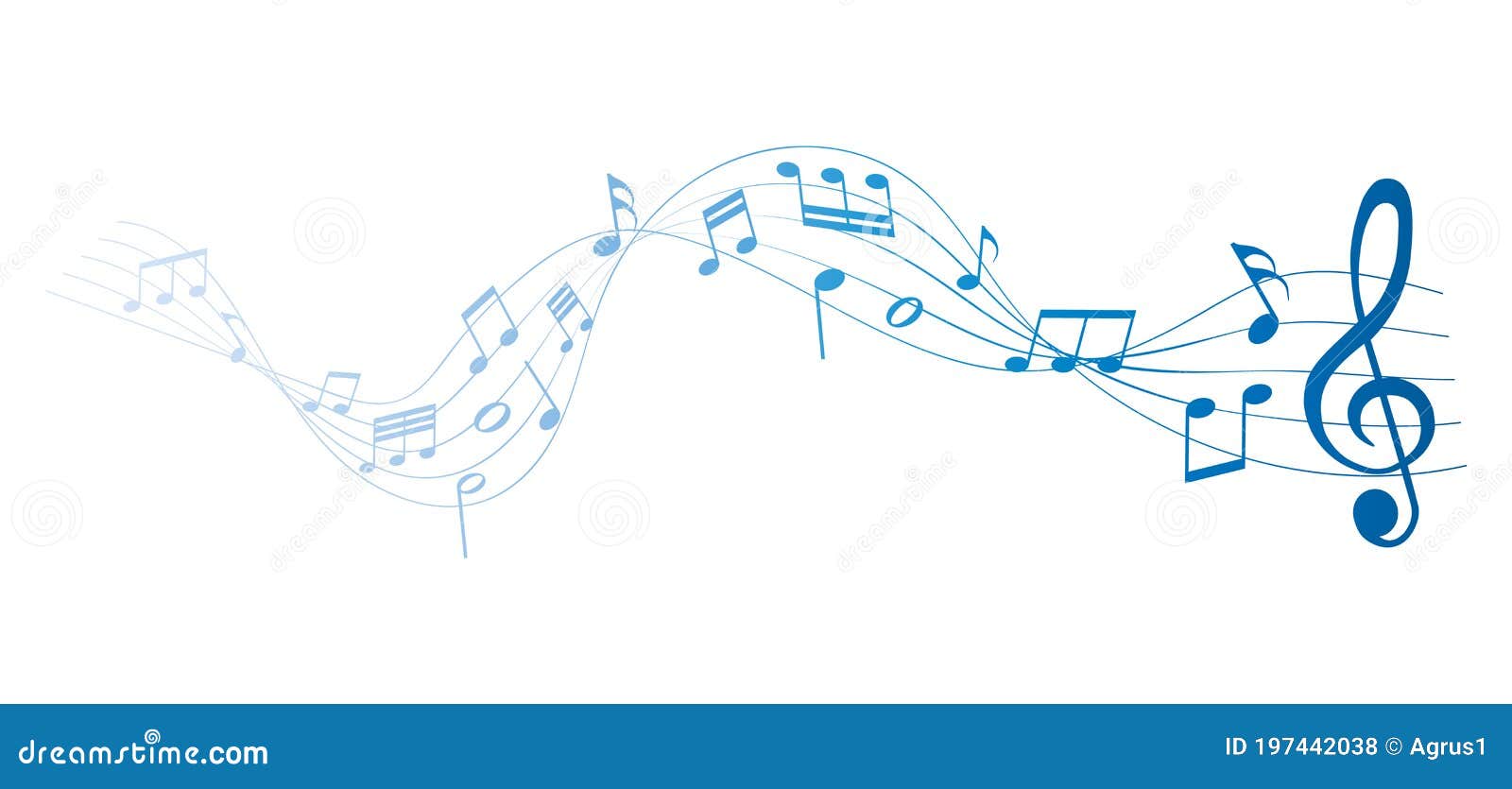 Musical Notes Melody on White Background Vector Design Element Stock ...