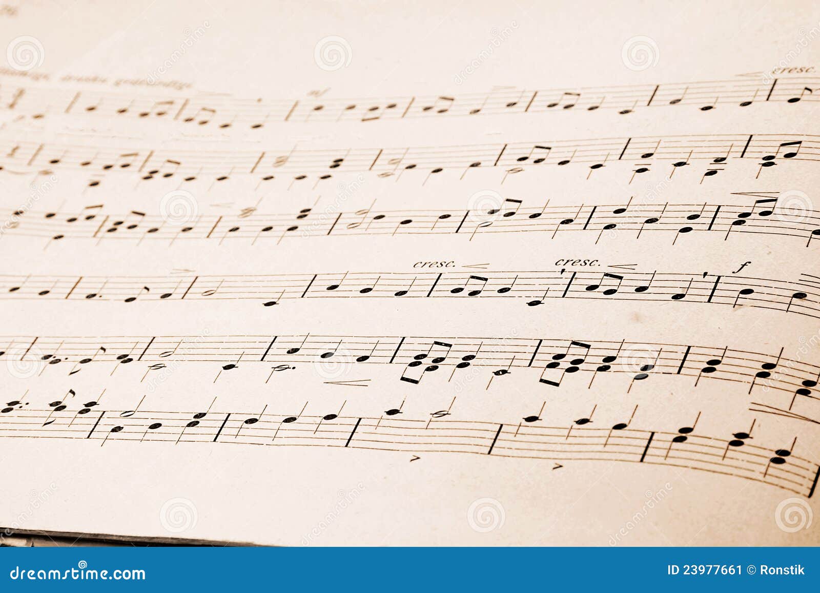 Musical Notes in Old Music Book Stock Image - Image of music, closeup ...