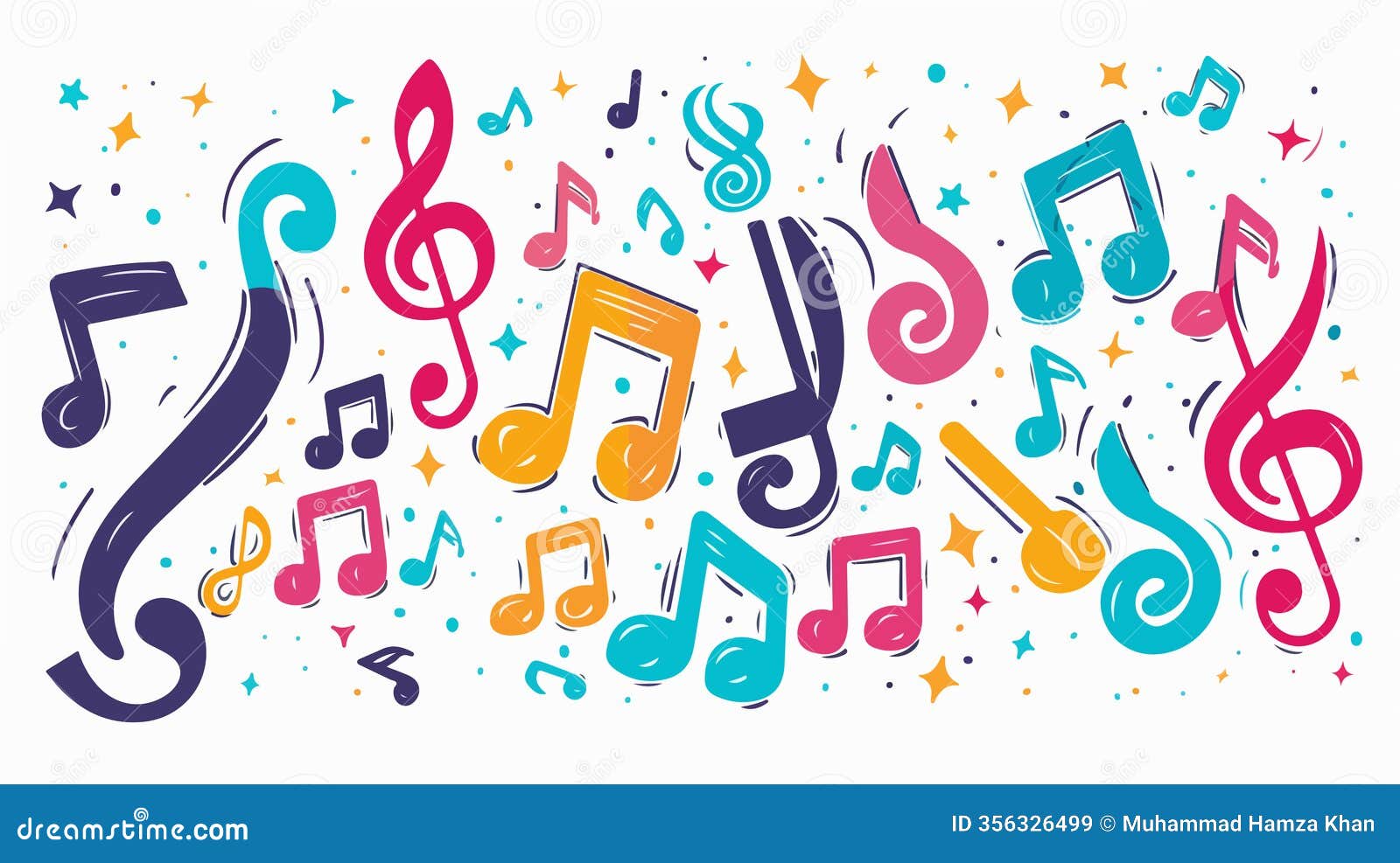 Musical Notes Outline Vector Illustration for Creative Projects Stock ...