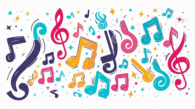 Musical Notes Outline Vector Illustration for Creative Projects Stock ...