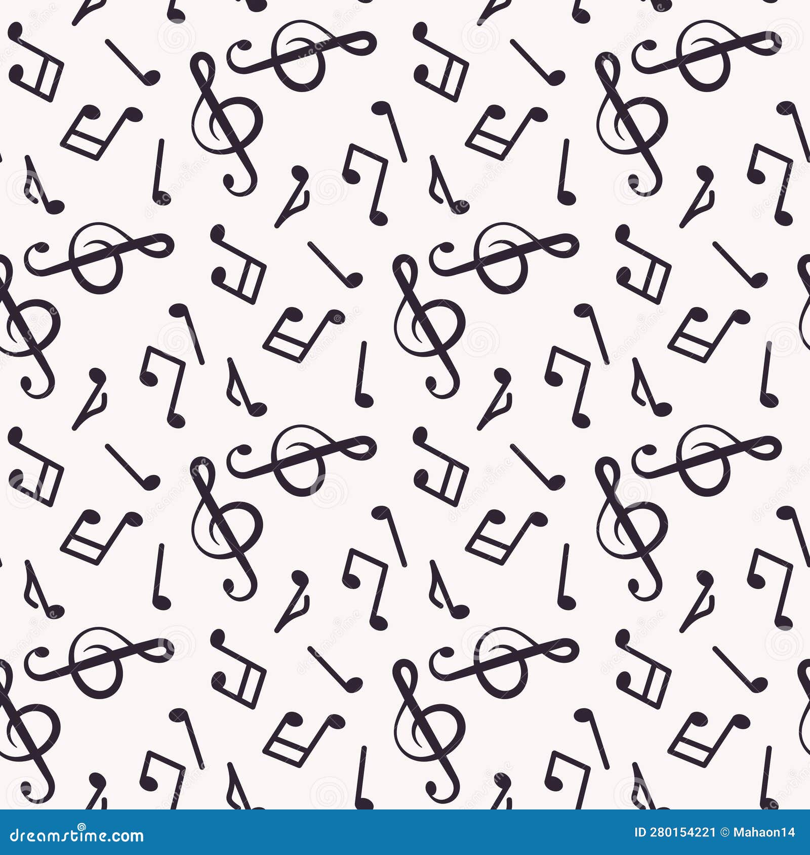 Musical notes pattern stock vector. Illustration of seamless - 280154221