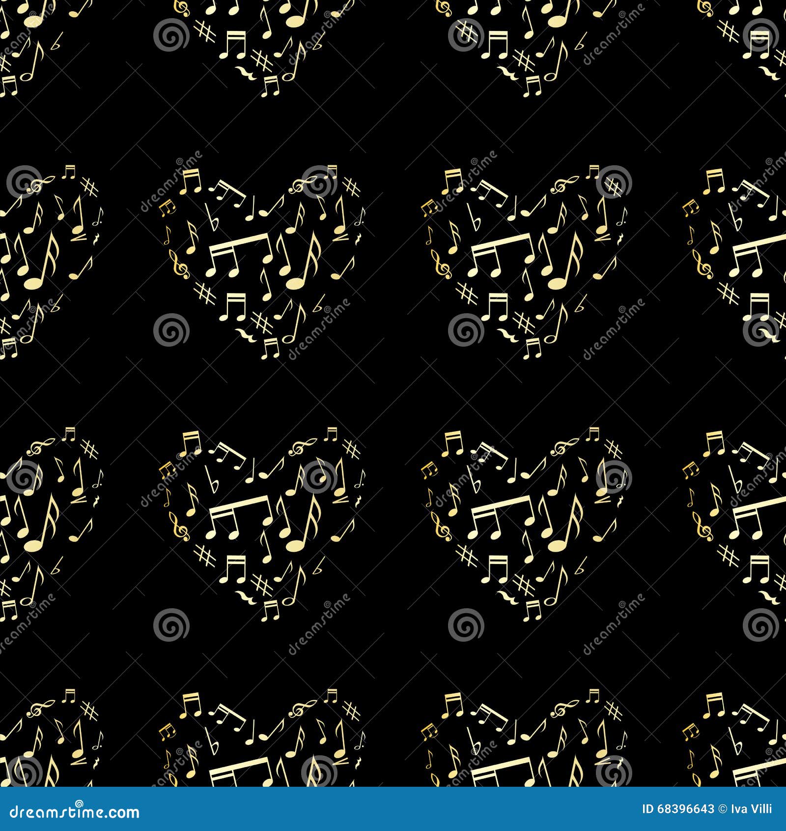 Musical notes pattern stock vector. Illustration of repeat - 68396643