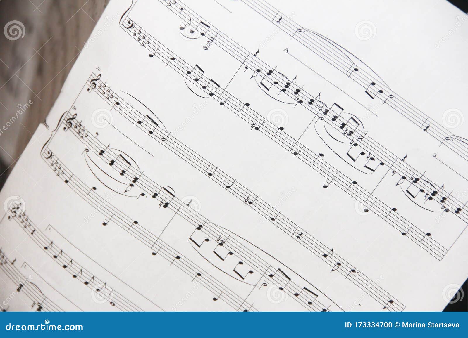 Musical Notes for Piano on a White Sheet Stock Photo - Image of ...