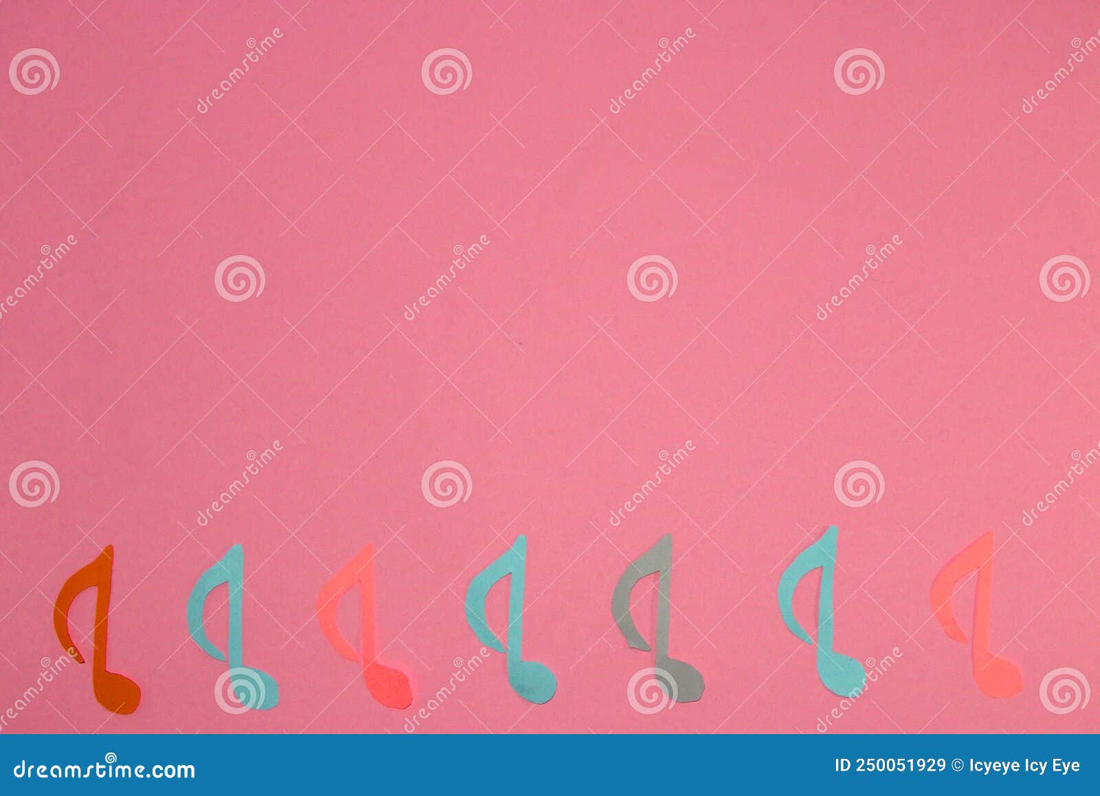 Musical Notes on Pink Background, Above Copy Space, Creative Art Design ...