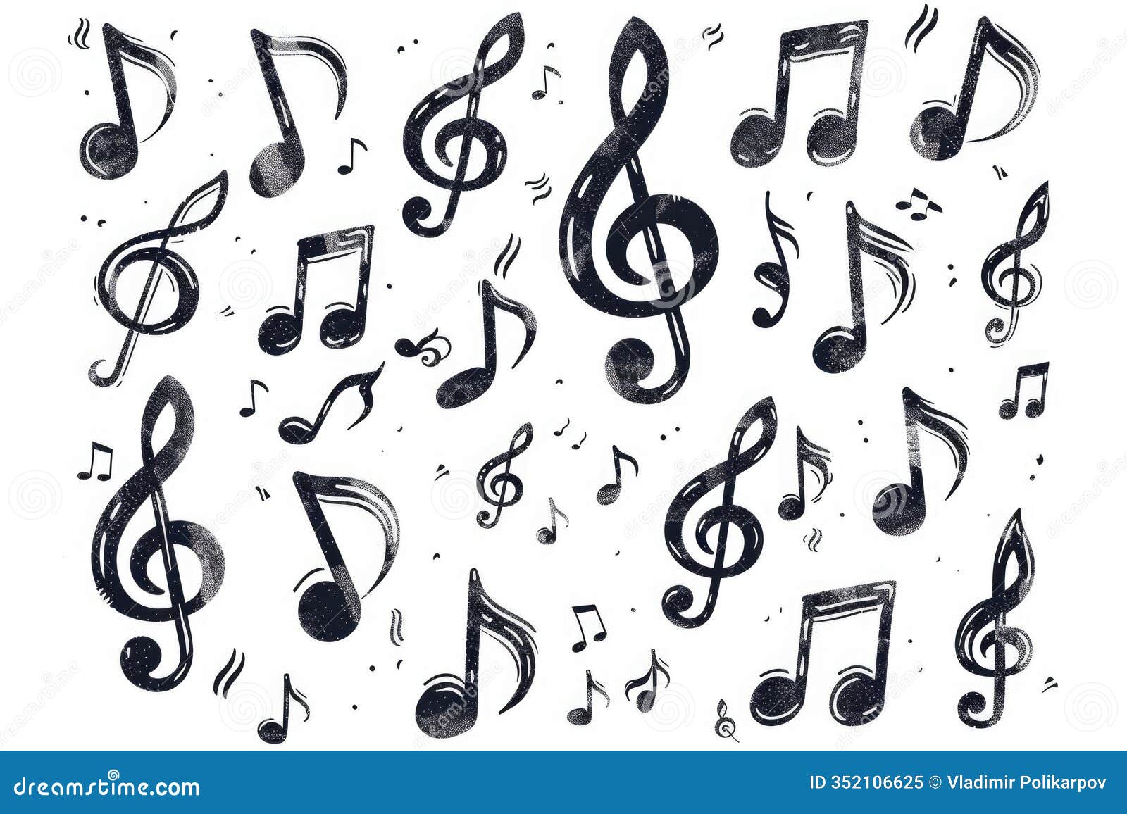 Musical Notes on a Plain White Background, Suitable for Music-related ...