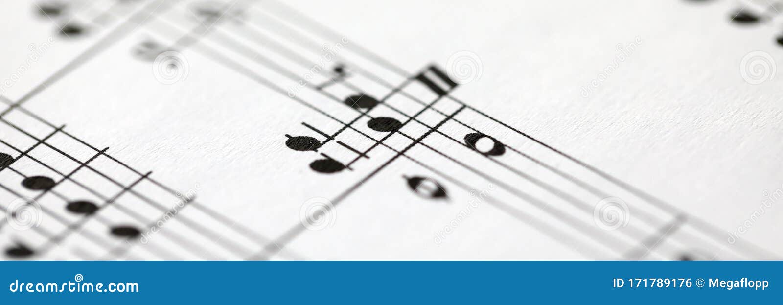 Musical Notes Printed on Paper Sheet Stock Photo - Image of drawing ...