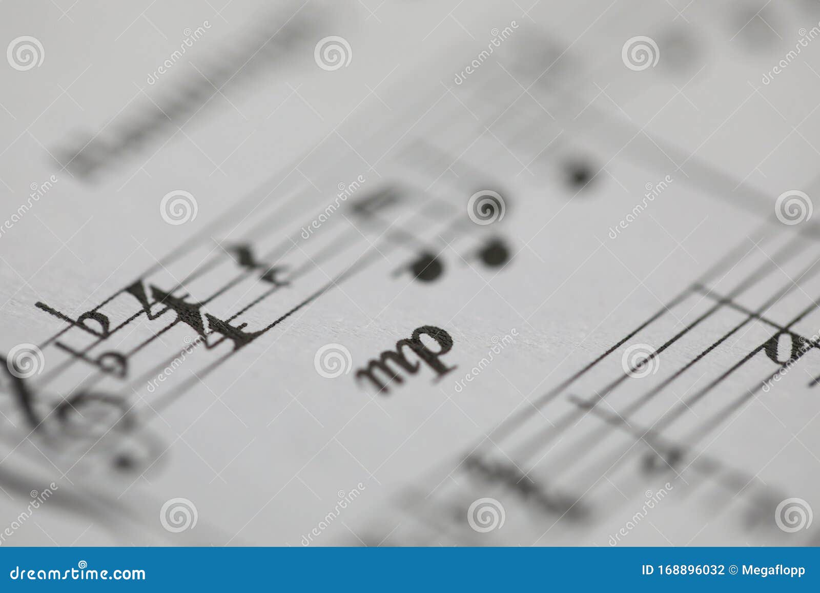 Musical Notes Printed on Paper Sheet Stock Photo - Image of notation ...
