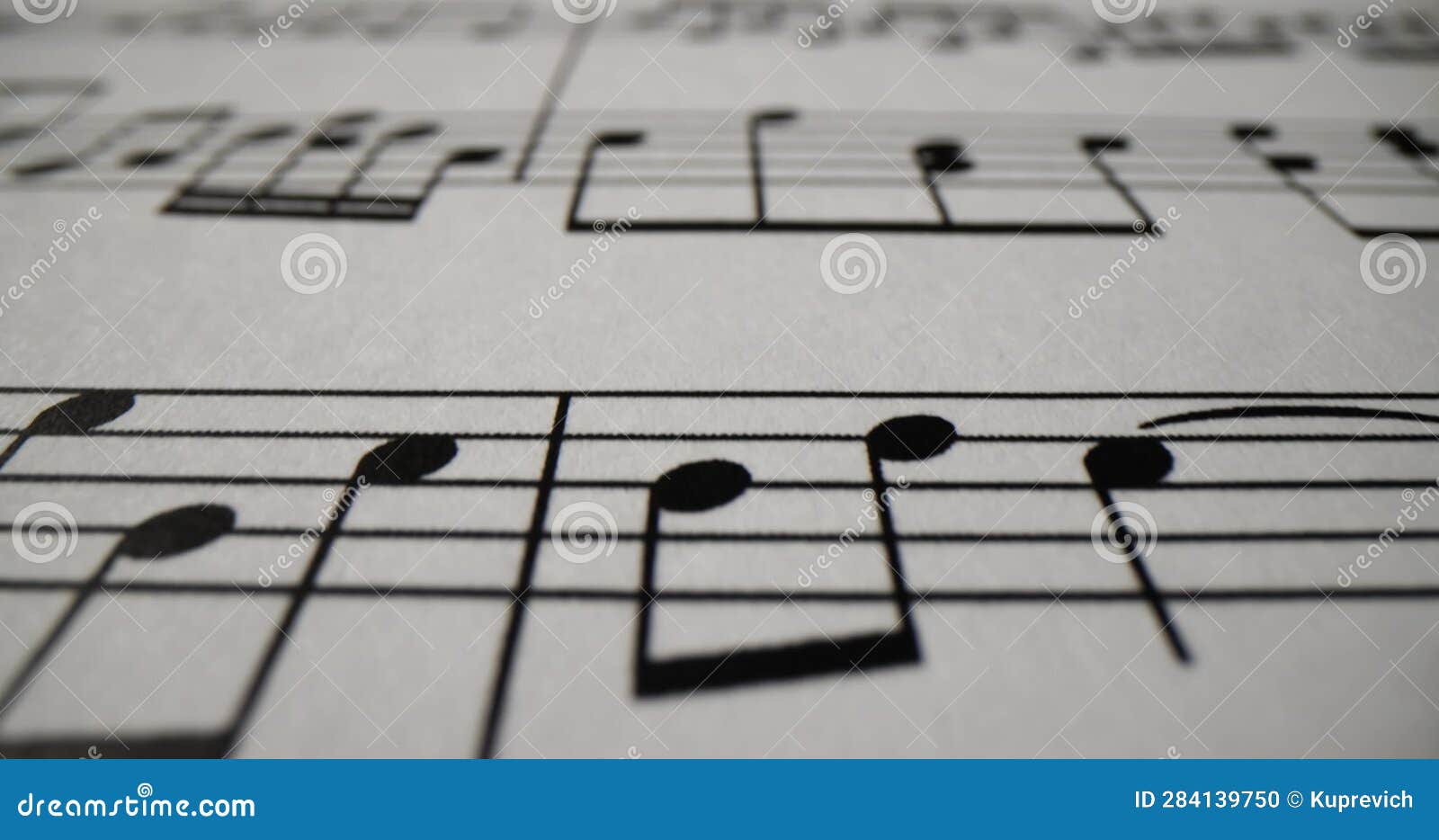 Musical Notes Printed on Sheet of Paper Closeup Stock Footage - Video ...