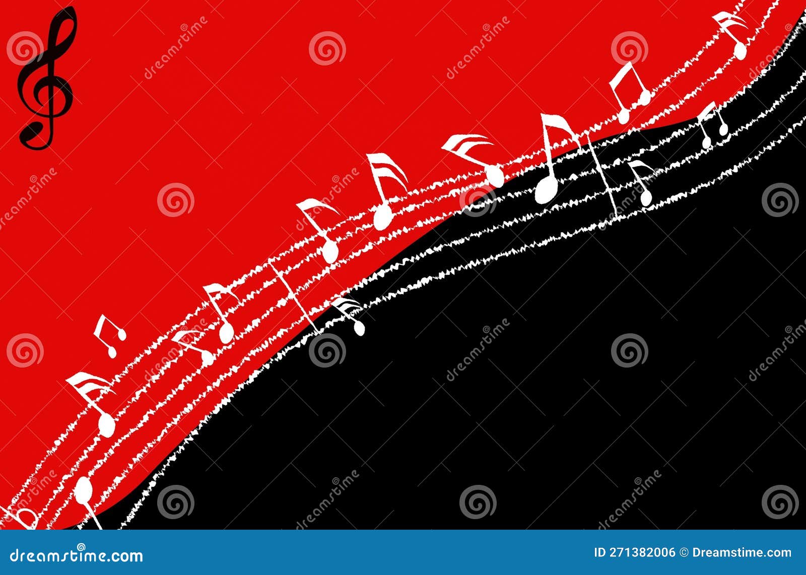 Musical Notes on Red and Black Background Stock Illustration ...