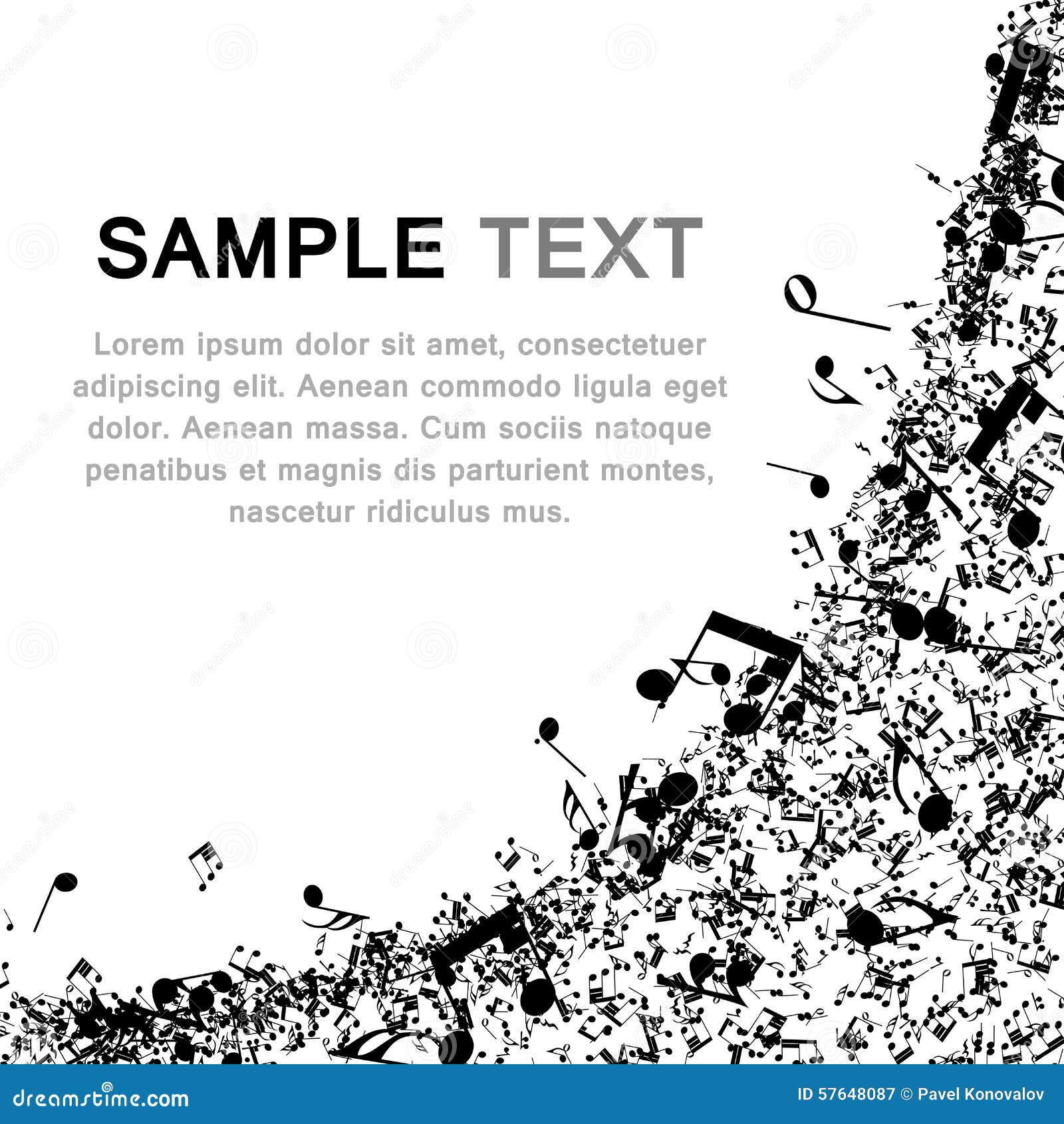 Musical notes in a row stock vector. Illustration of sound - 57648087