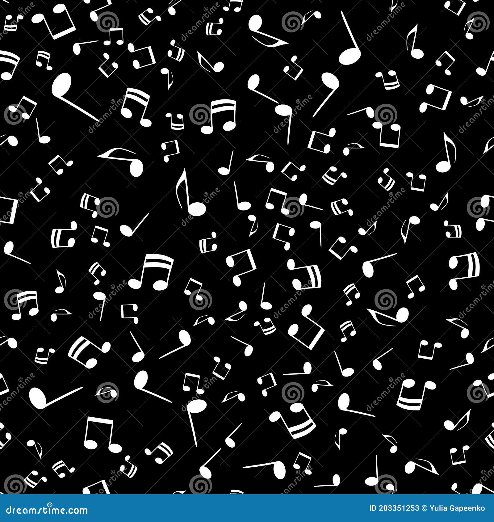 Musical Notes Seamless Pattern Background. Vector Illustration Stock ...