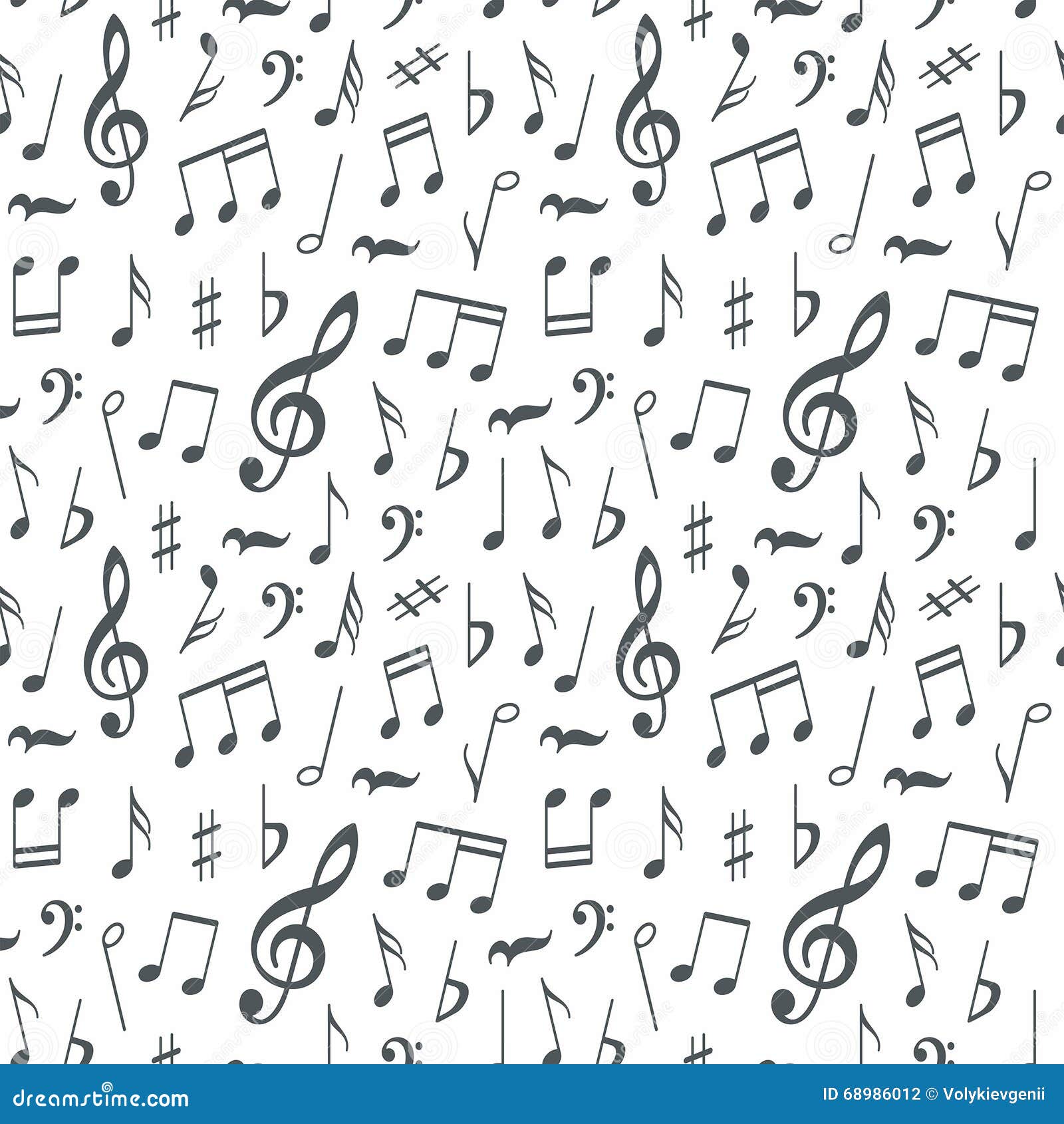 Musical Notes Seamless Pattern Background Stock Vector - Illustration ...