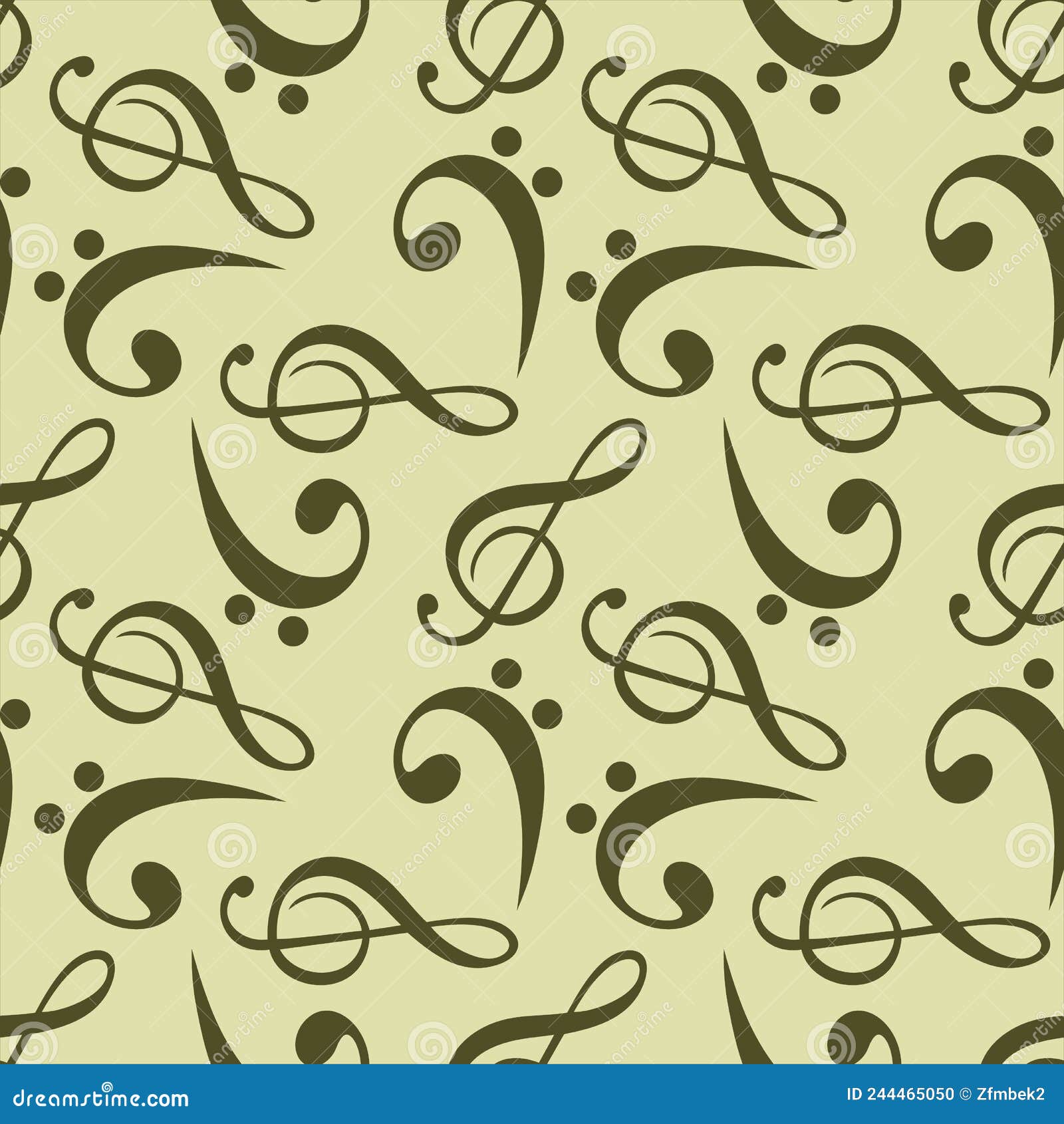 Musical Notes Seamless Pattern. Flat Style Vector Stock Vector ...