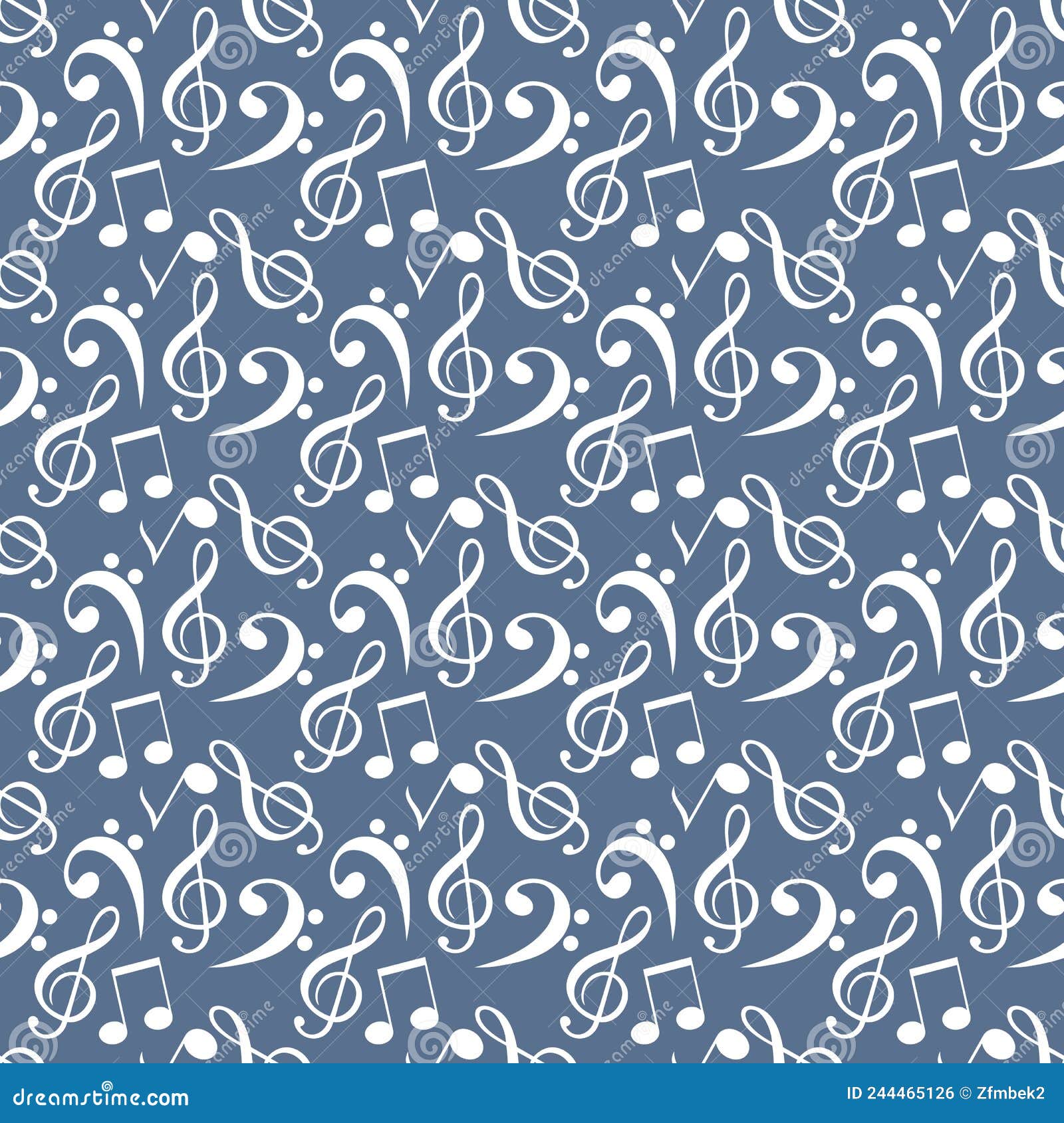 Musical Notes Seamless Pattern. Flat Style Vector Stock Vector ...