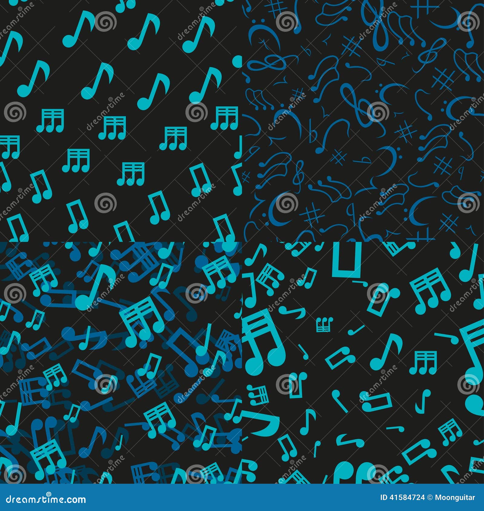 Musical Notes Seamless Patterns Stock Vector - Illustration of ...