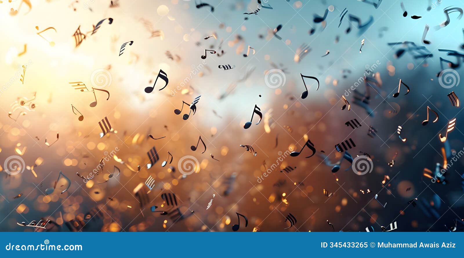 Musical Notes Soaring in Background, Fluttering Music Notes Background ...