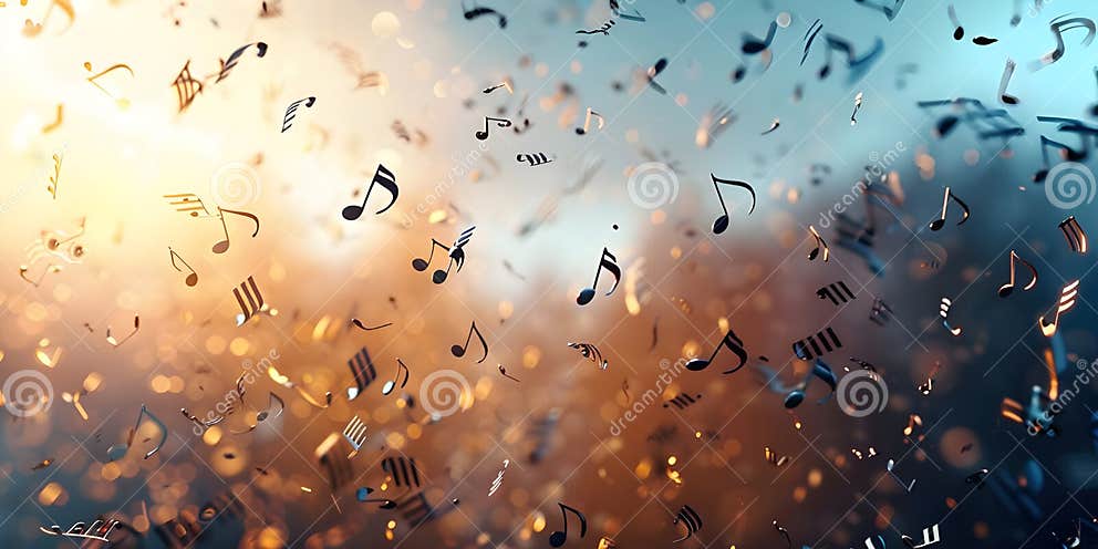 Musical Notes Soaring in Background, Fluttering Music Notes Background ...