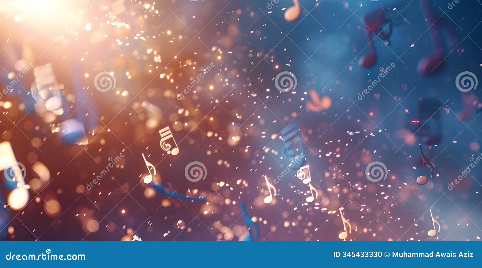 Musical Notes Soaring in Background, Fluttering Music Notes Background ...