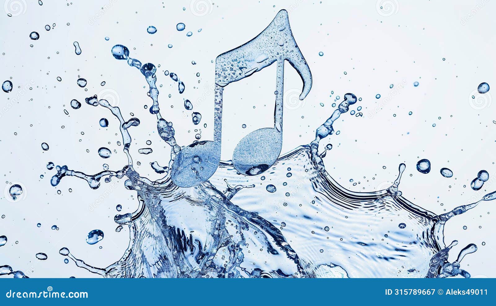 Musical Notes. Splashes and Drops of Water. Melody Concept. Generative ...