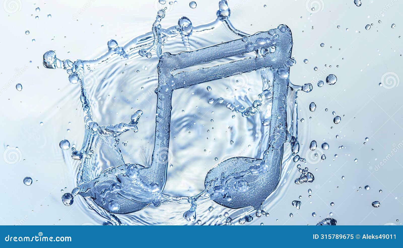 Musical Notes. Splashes and Drops of Water. Melody Concept. Generative ...
