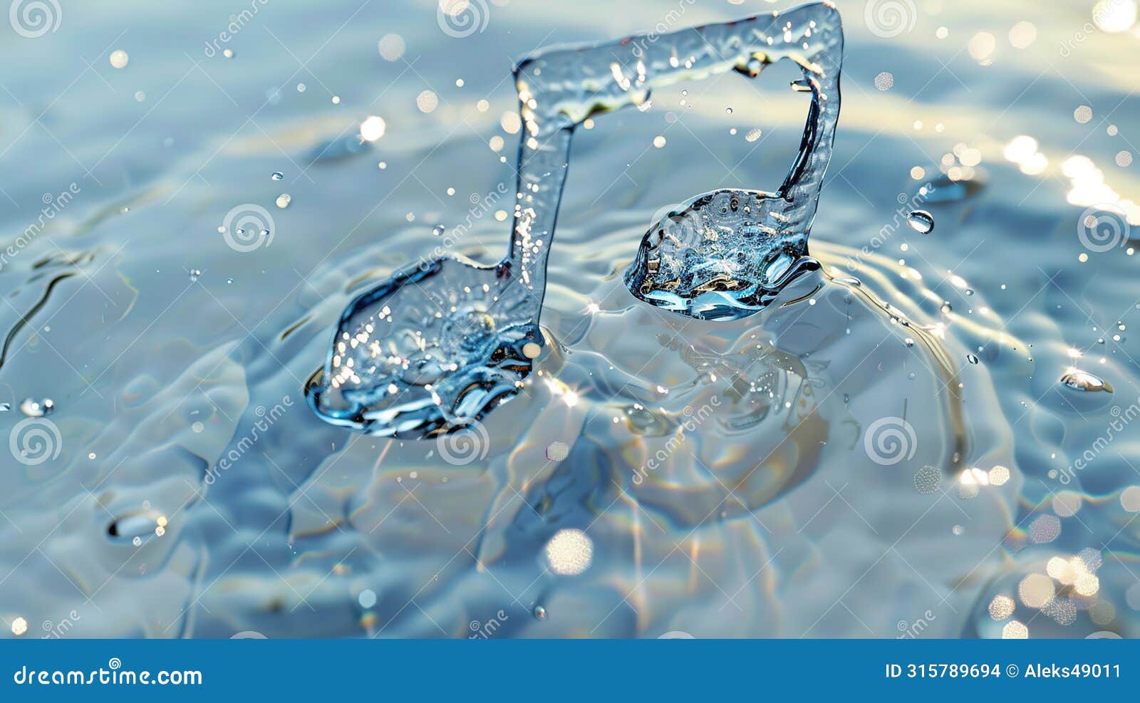 Musical Notes. Splashes and Drops of Water. Melody Concept. Generative ...