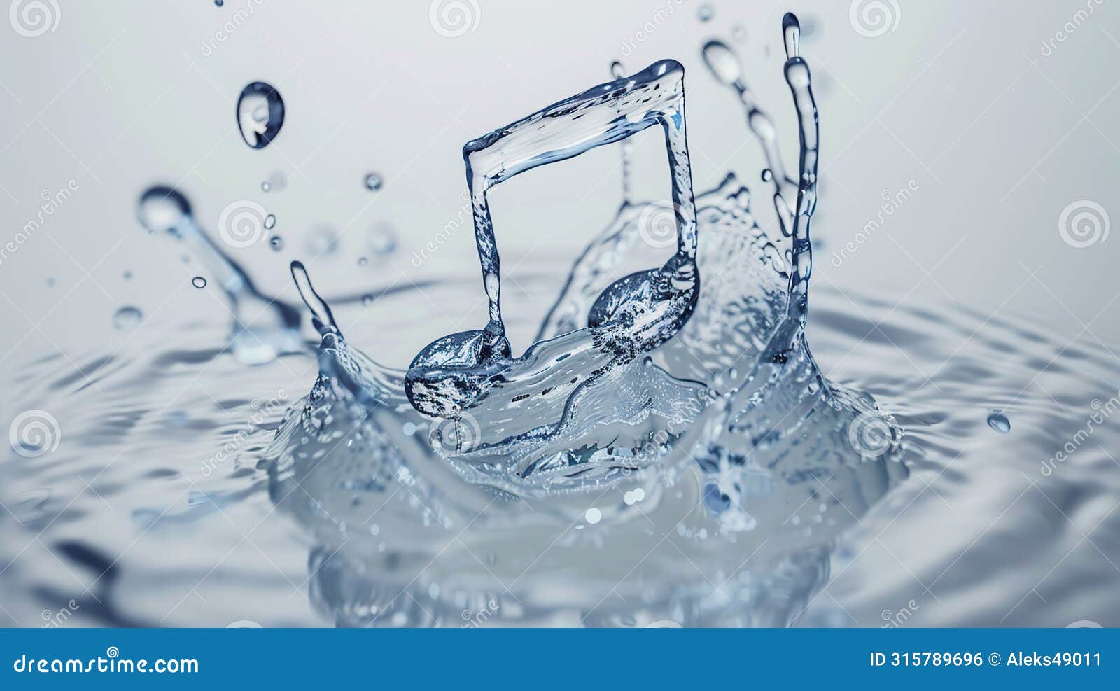 Musical Notes. Splashes and Drops of Water. Melody Concept. Generative ...