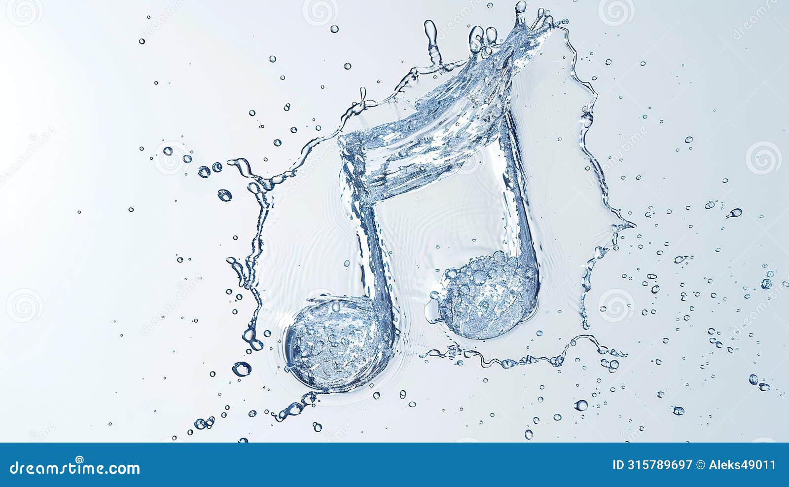 Musical Notes. Splashes and Drops of Water. Melody Concept. Generative ...