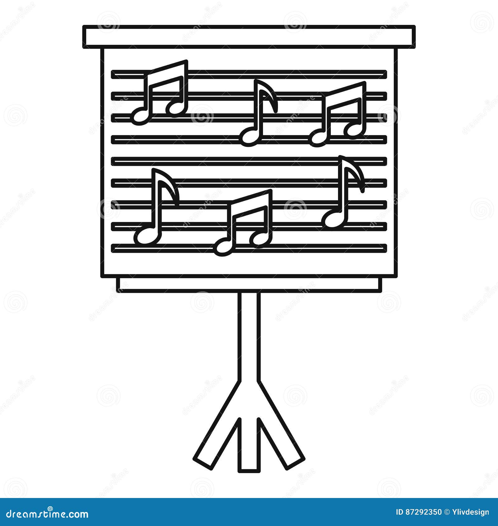 Musical Notes on Stand Icon, Outline Style Stock Vector - Illustration ...