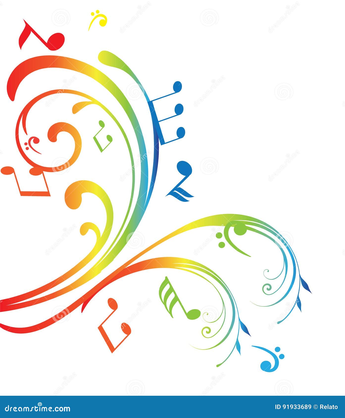 Musical notes swirls stock vector. Illustration of ideas - 91933689