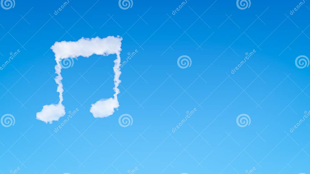 Musical Notes Symbol Shaped Cloud Stock Illustration - Illustration of ...