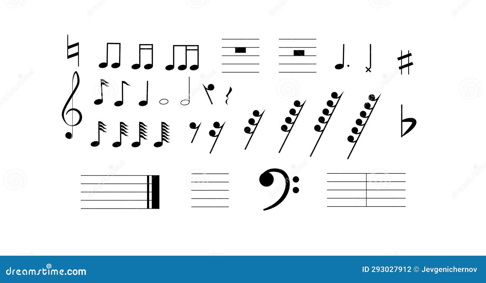 Musical Notes and Symbols stock illustration. Illustration of icon ...
