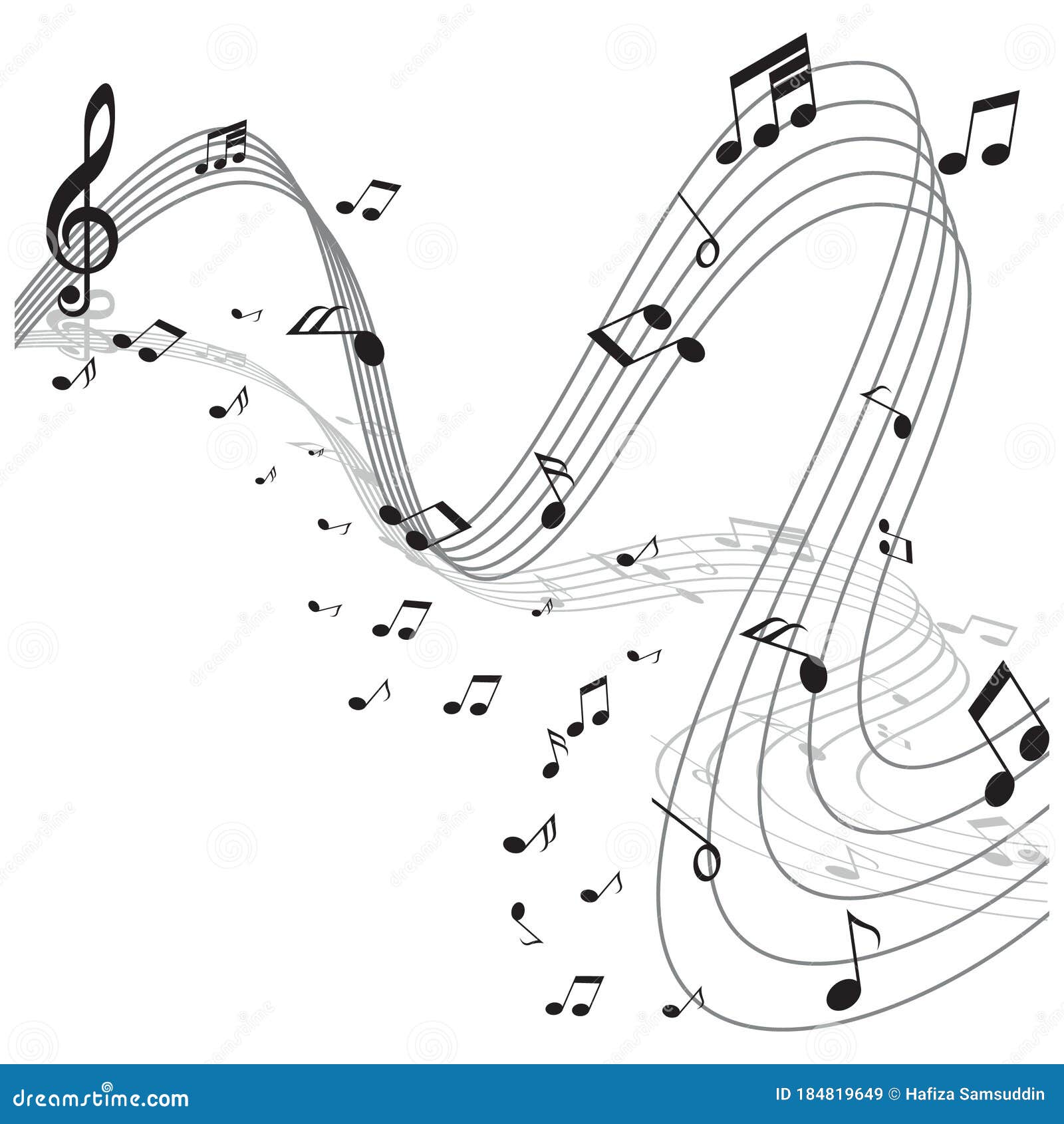 Musical Notes. Vector Illustration Decorative Background Design Stock ...