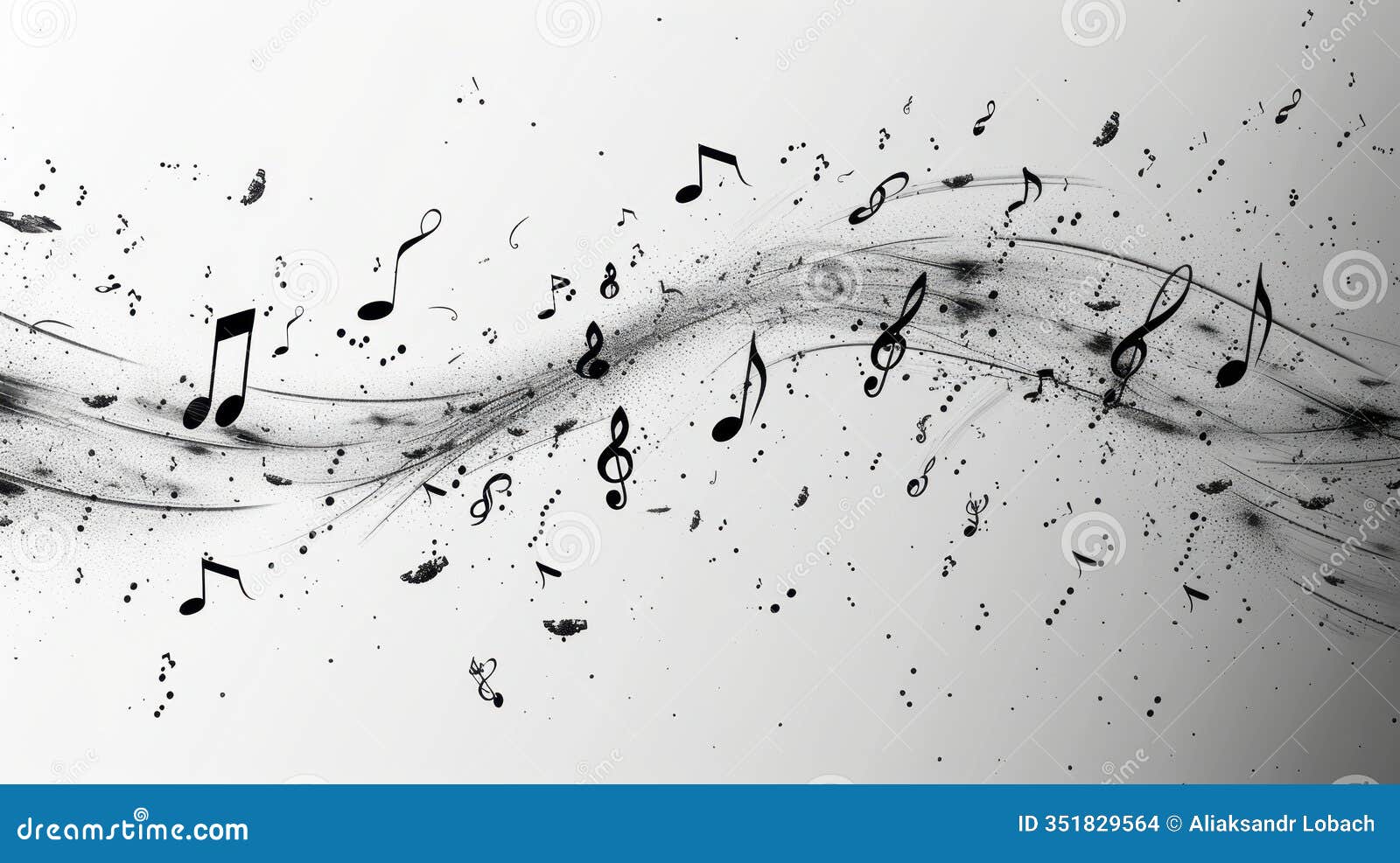 Musical Notes on a White Background. Lots of Musical Sounds As Musical ...