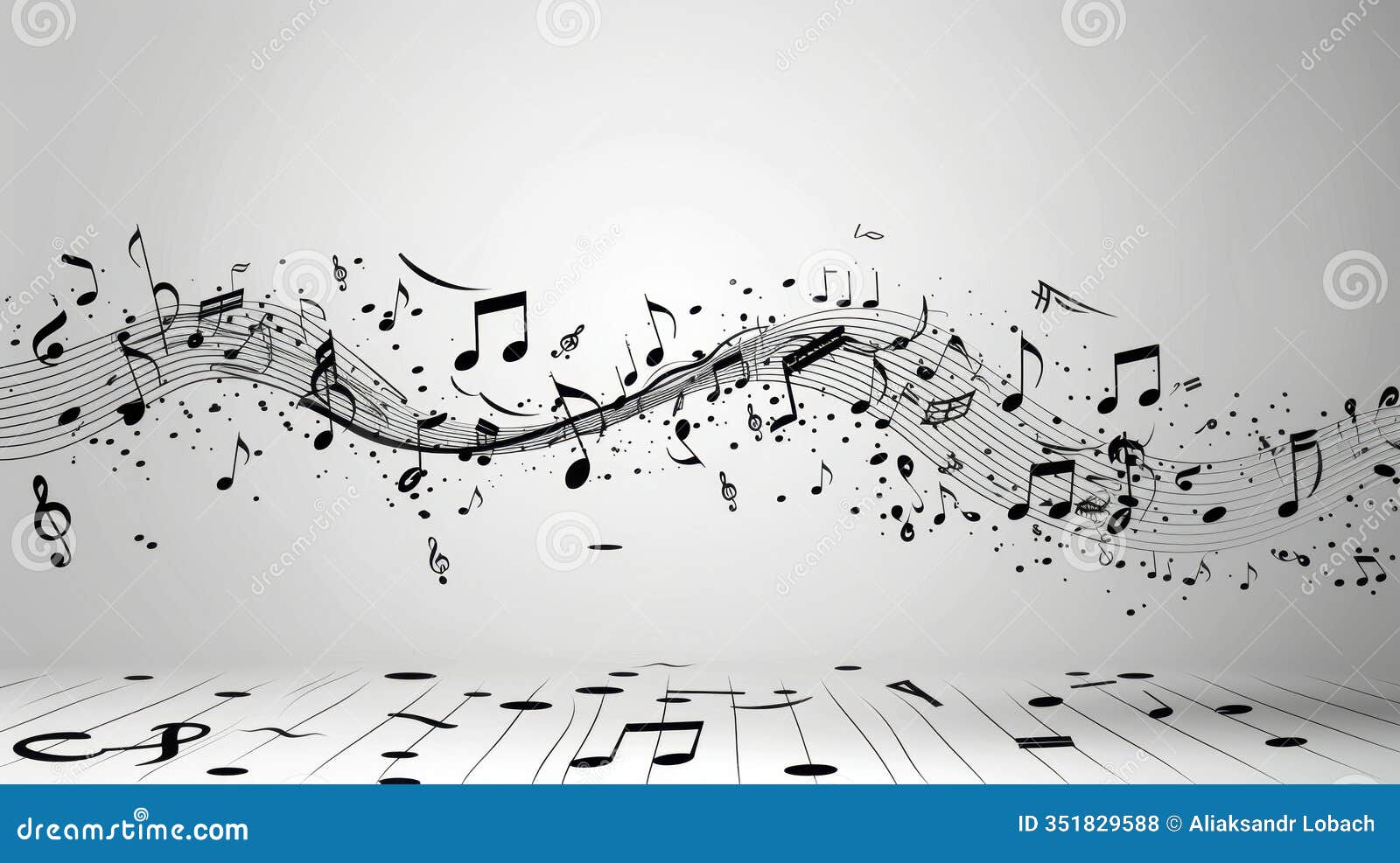 Musical Notes on a White Background. Lots of Musical Sounds As Musical ...