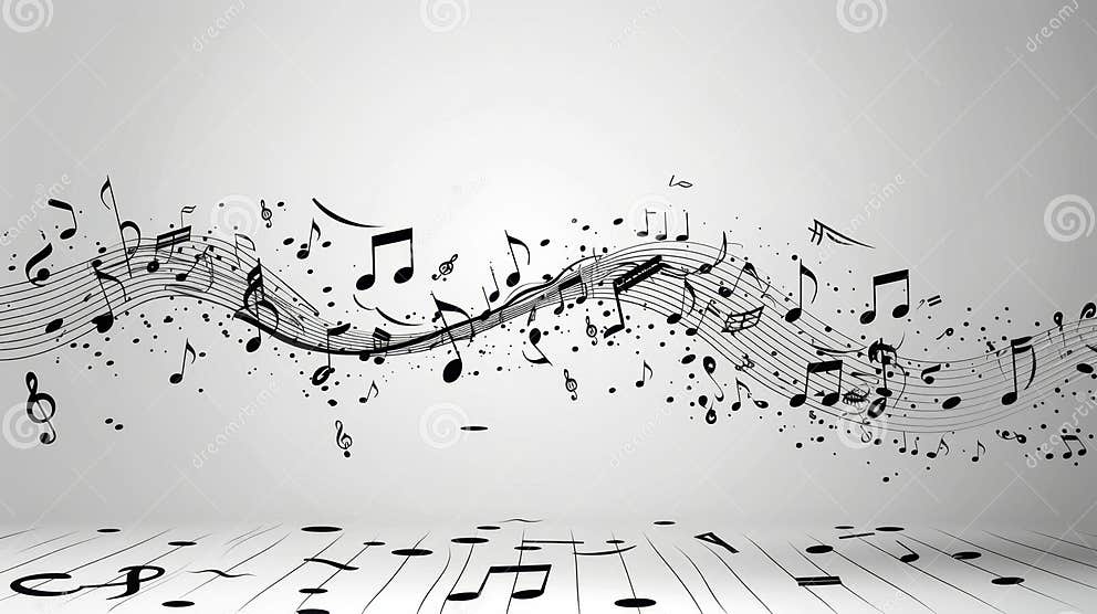 Musical Notes on a White Background. Lots of Musical Sounds As Musical ...