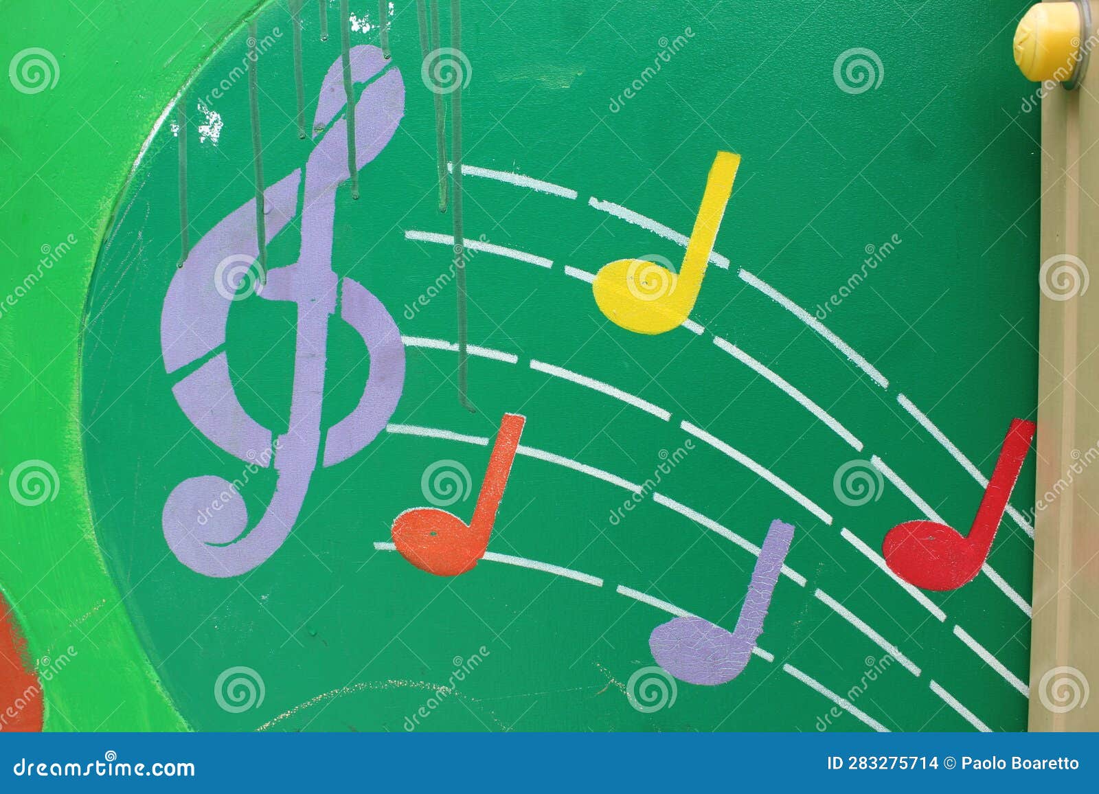 Musical Notes Written with Chalk on Blackboard Stock Photo - Image of ...