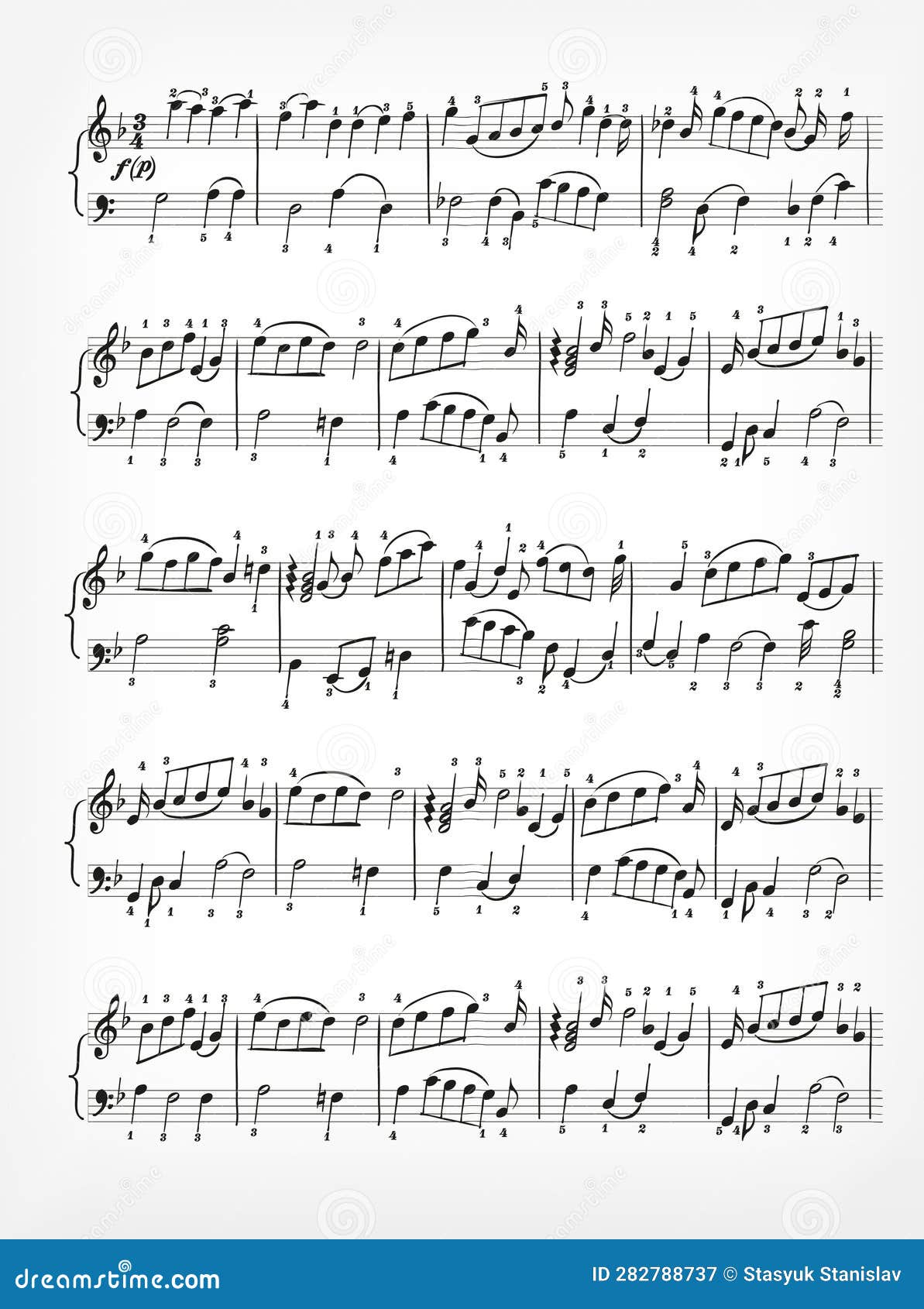 Musical Notes Written by Hand on Sheet of Music Paper Stock Vector ...