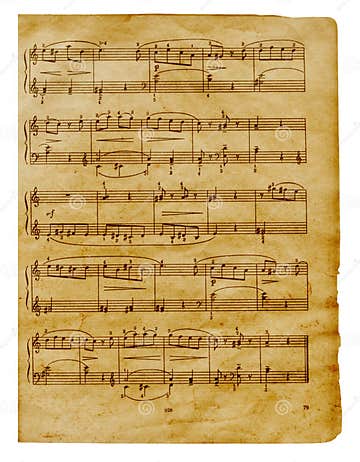 Musical old notes page stock photo. Image of crumpled - 4717196