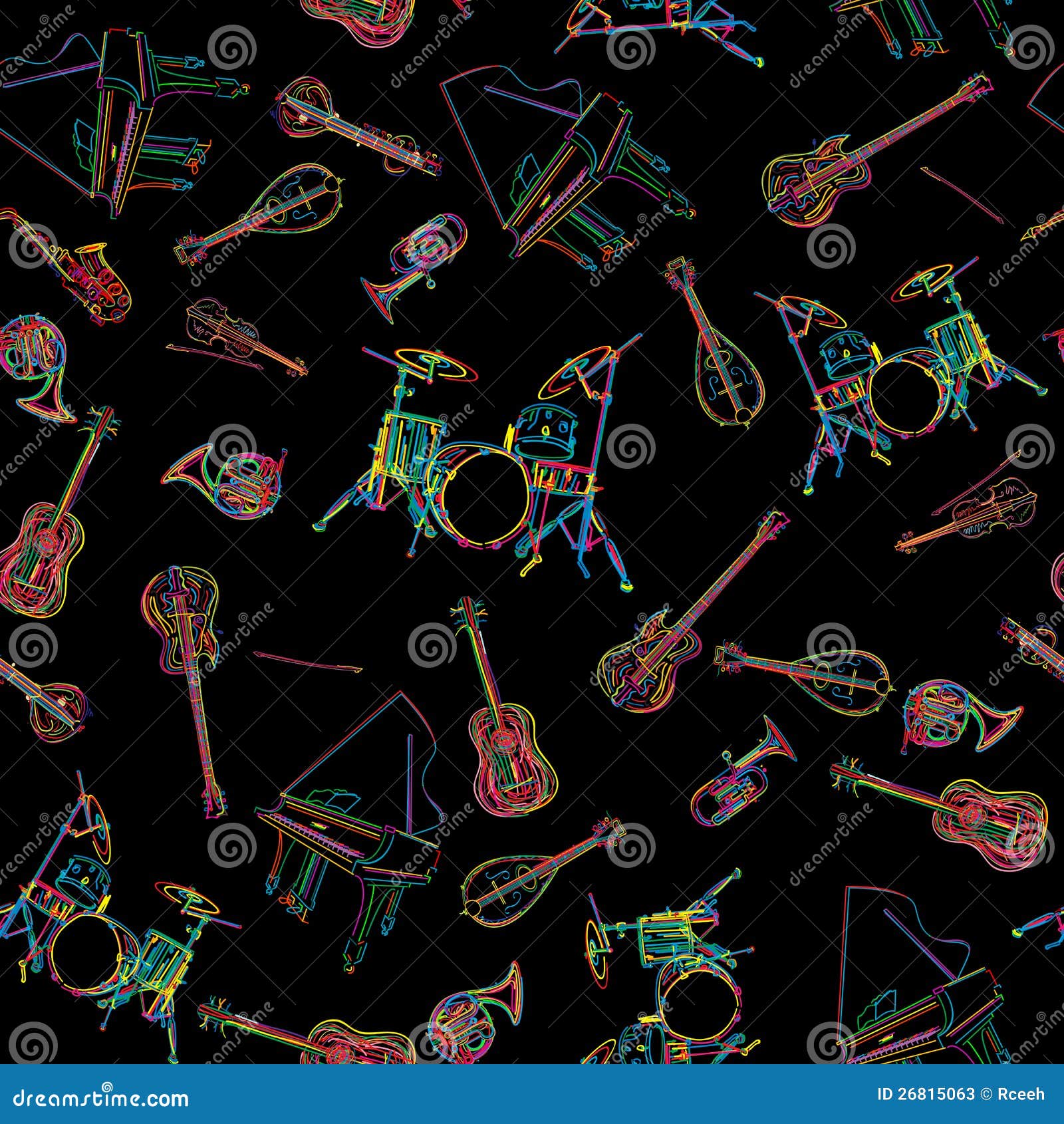 Musical pattern stock vector. Illustration of electric - 26815063