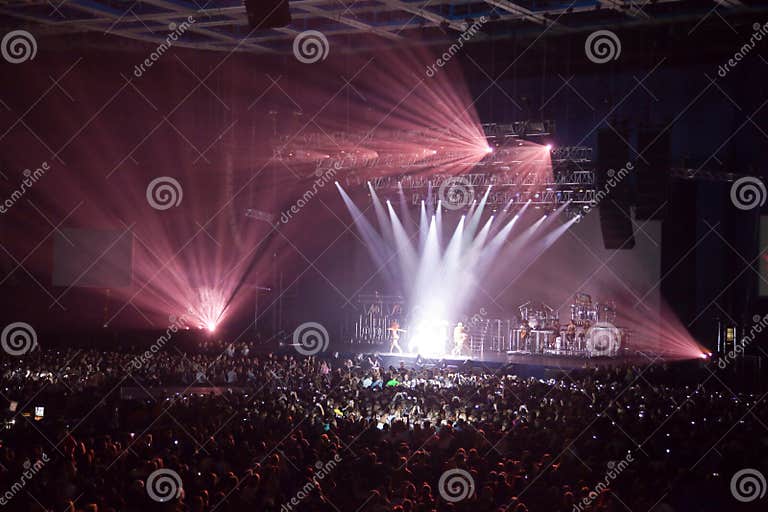 Musical Performance Concert. Light Show Editorial Stock Image - Image ...